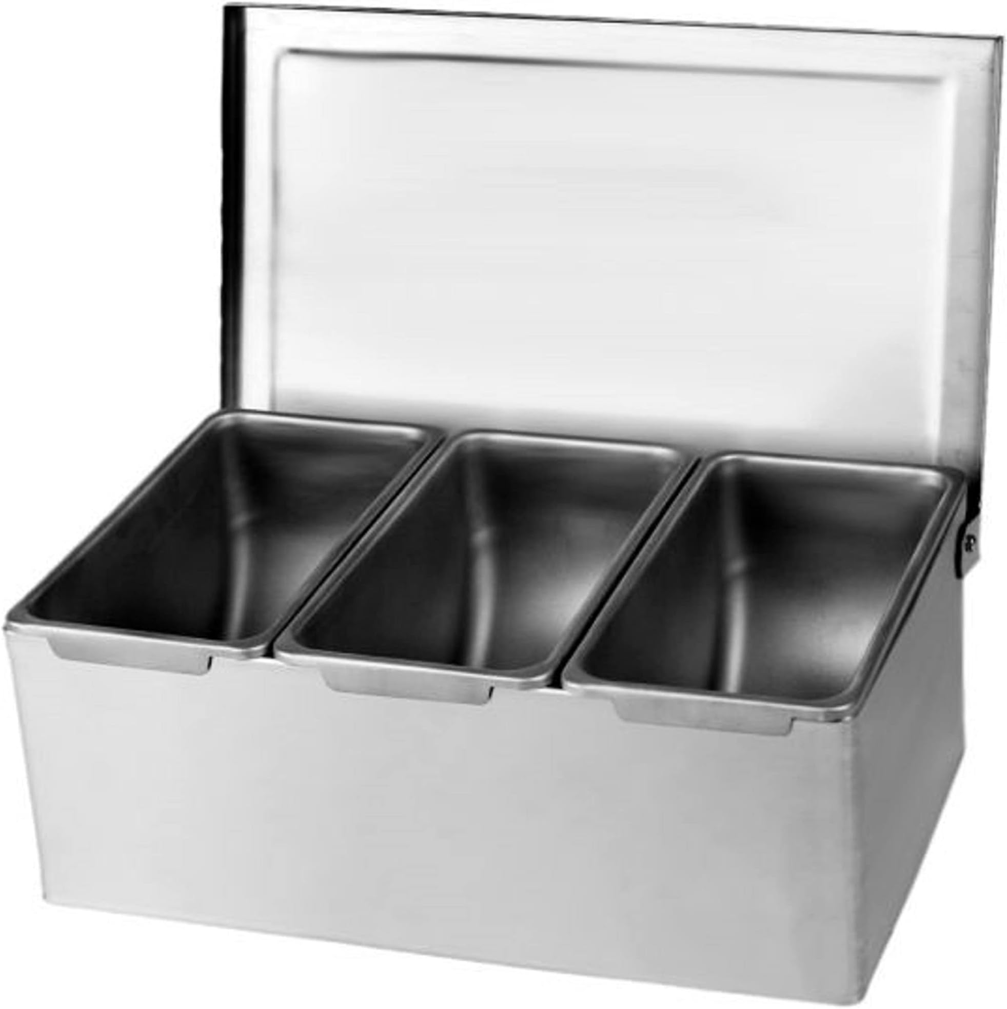 Amazon.com | TrueCraftware- 3 Compartment Stainless Steel Condiment Bar ...