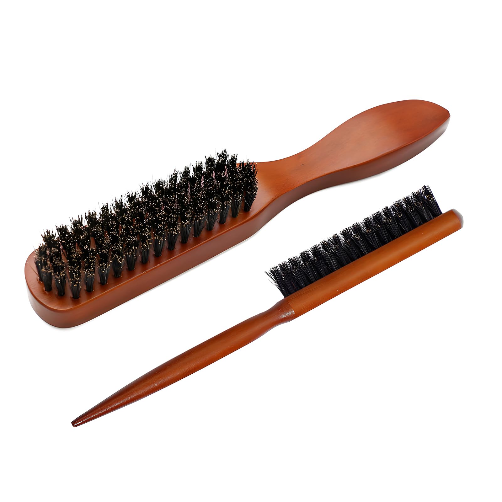 Boar Bristle Hair Brush, 2 PCS Bristle Hair Brush for Women Men, Slick ...