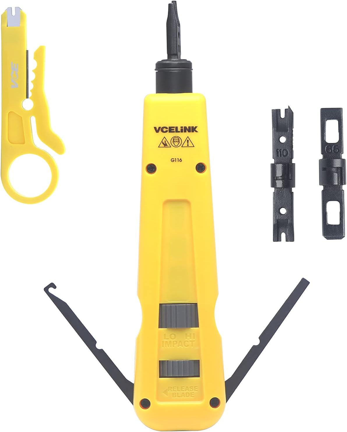 VCELINK Punch Down Impact Tool with 110 and 66 Blades, Network Wire ...