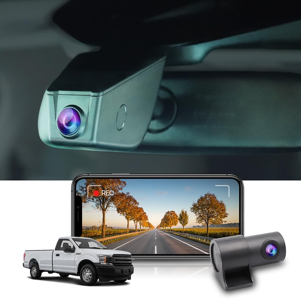Amazon.com: Fitcamx Front 4K +Rear 1080P Dash Cam Adapts for Ford F150 ...