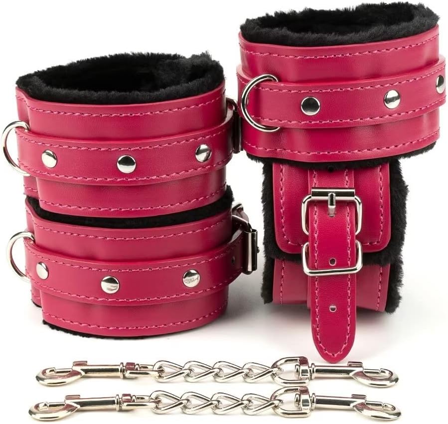 Amazon.com : Ankle Straps Wrist Cuffs Leather Padded Fitness Strength ...