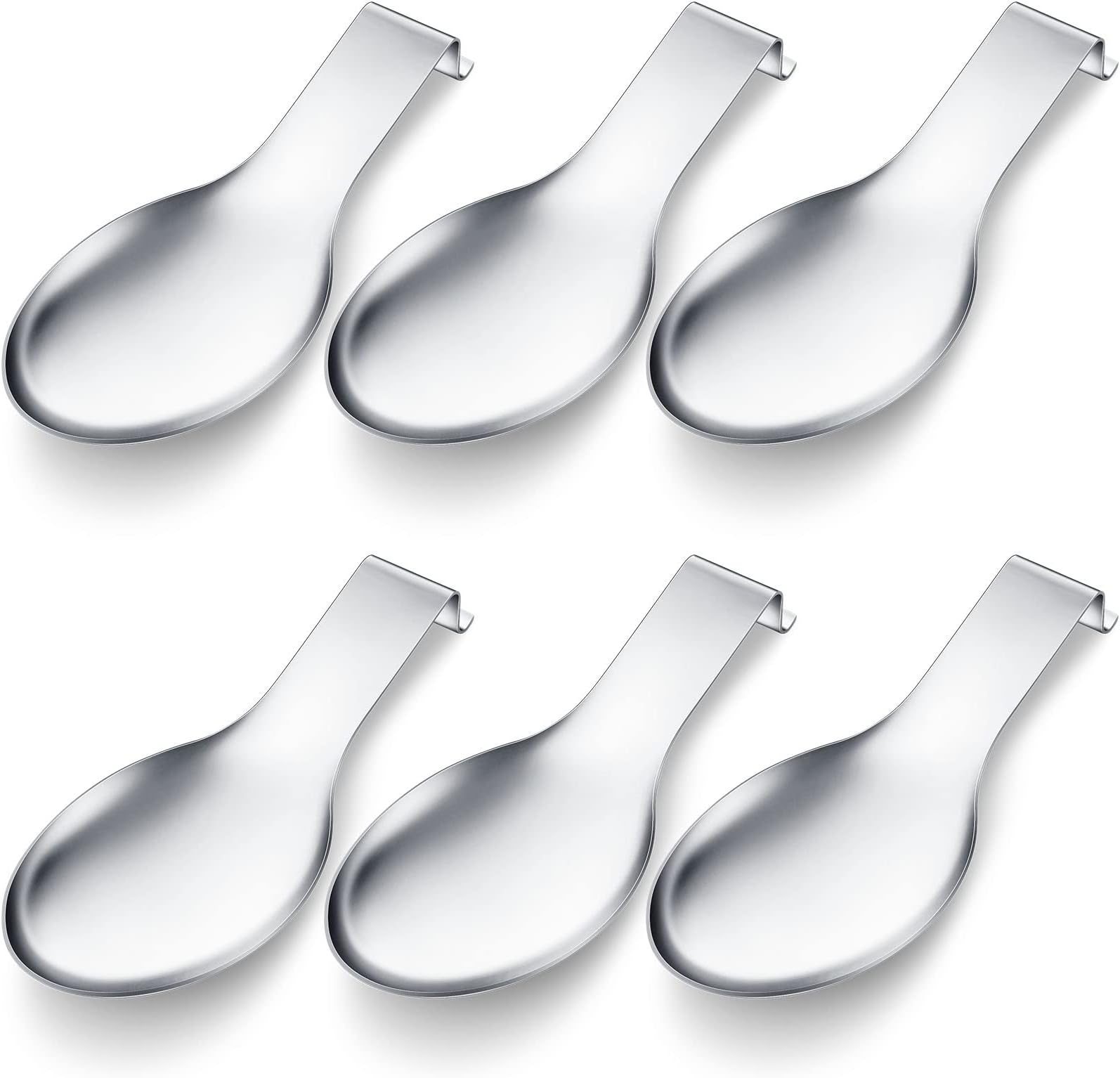 Amazon.com: 6 Pcs Stainless Steel Spoon Rest Spatula Ladle Holder Large ...