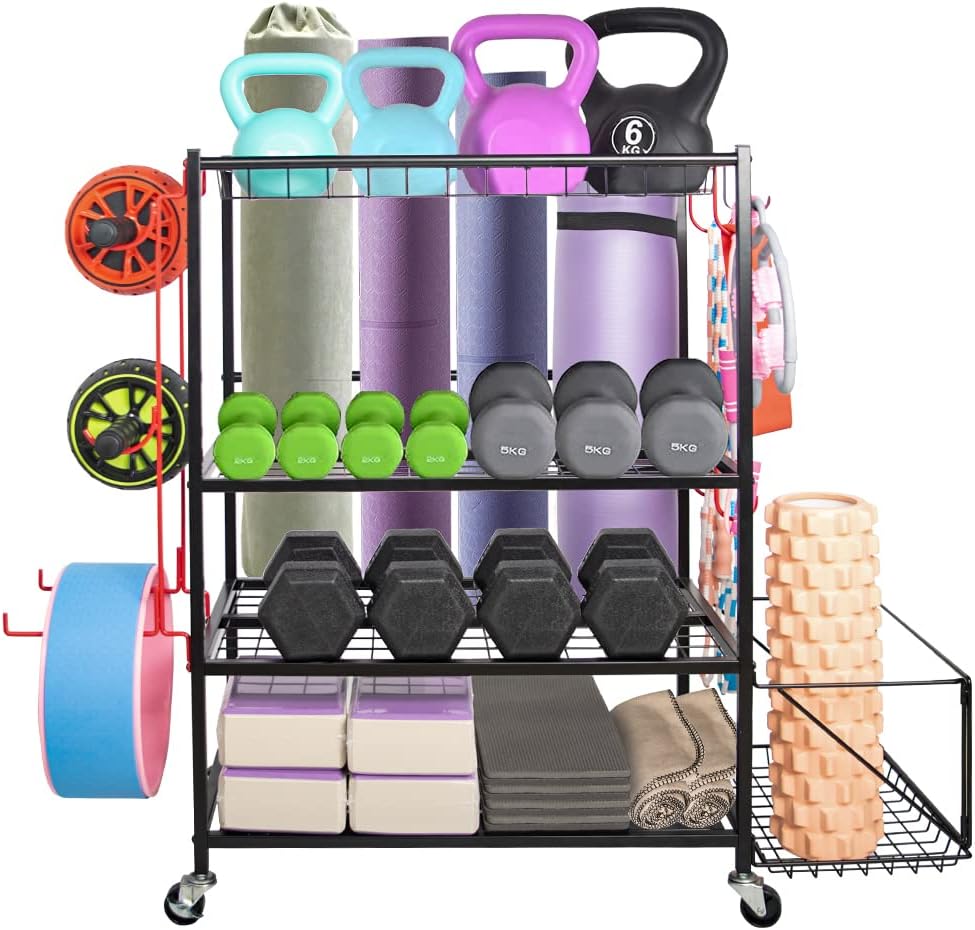 Amazon.com : Oududianzi Yoga Mat Storage Rack, Dumbbell Rack, Weight ...