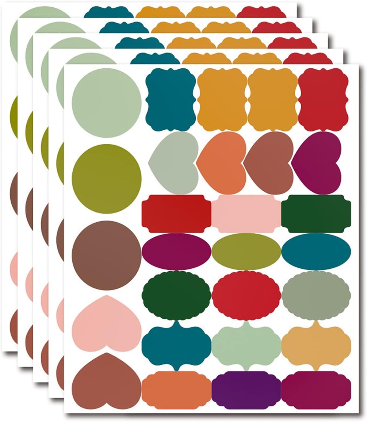 Colors Chalkboard Labels Stickers, 5 Sheets Colored Removable Reusable ...