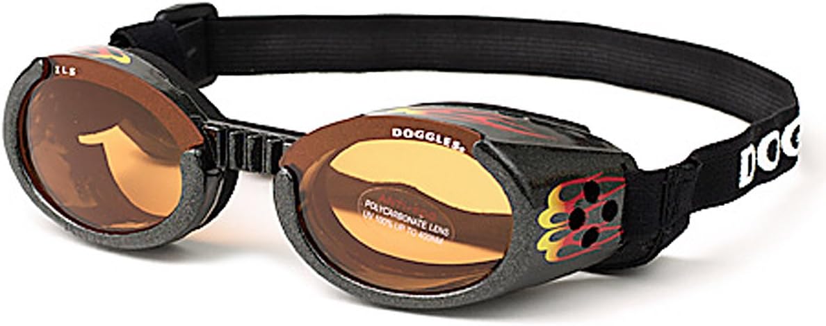 Amazon.com : Doggles ILS Large Racing Flames Frame and Orange Lens ...