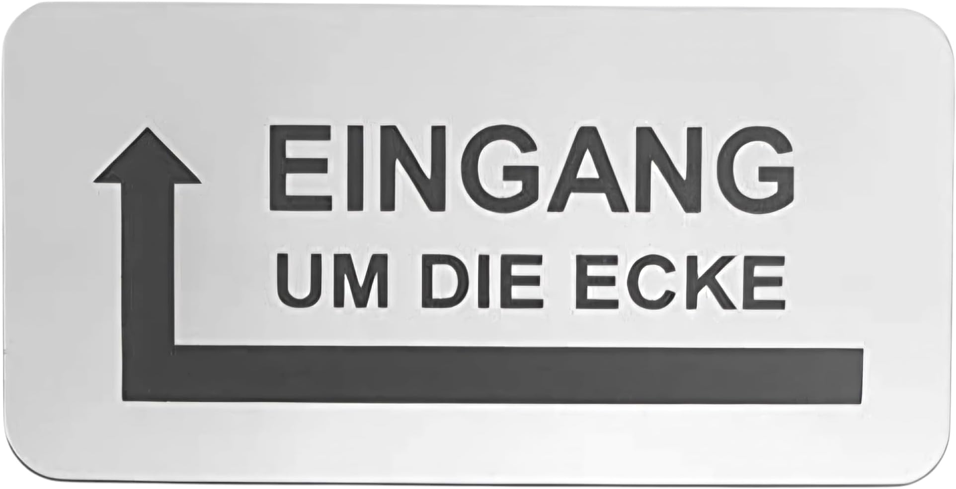 Eingang um die Ecke rechts od. links-Schild 150 x 100 x 3 mm-Aluminium Edelstahloptik silber ...