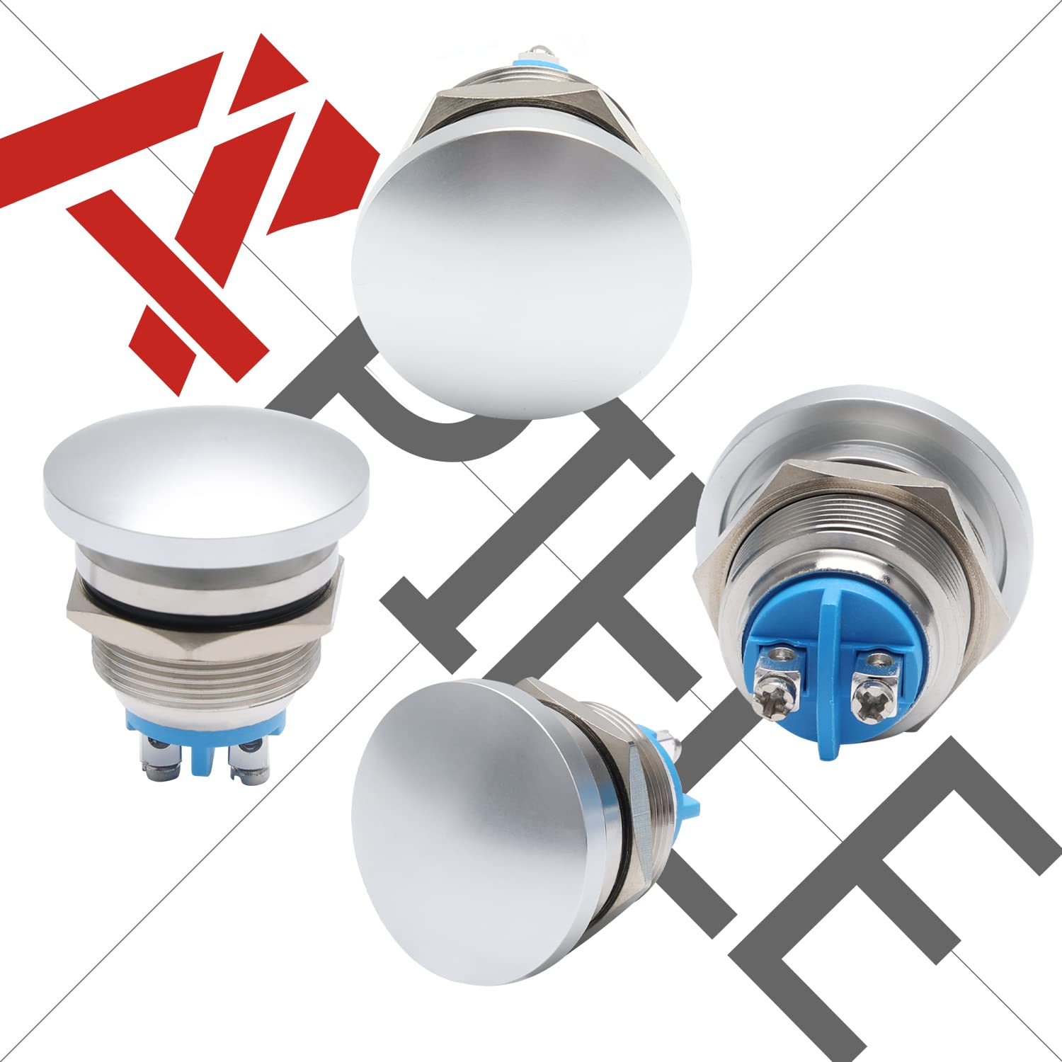 Snapklik.com : APIELE 22MM Momentary Push Button Switch Mushroom Head Push Button IP65 ...