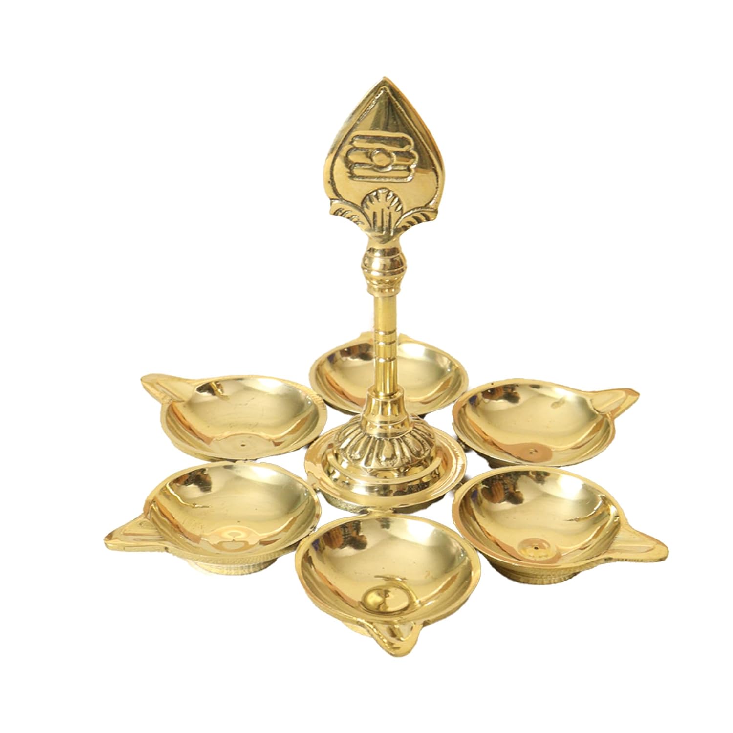Buy Putrika Brass Murugan Vel with 6 Wicks Kuber Diya|Pital Deepam for ...