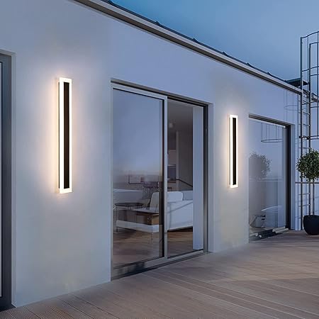 LEEKI - 24 Inches Modern Outdoor Light Fixture - Rectangular Exterior ...