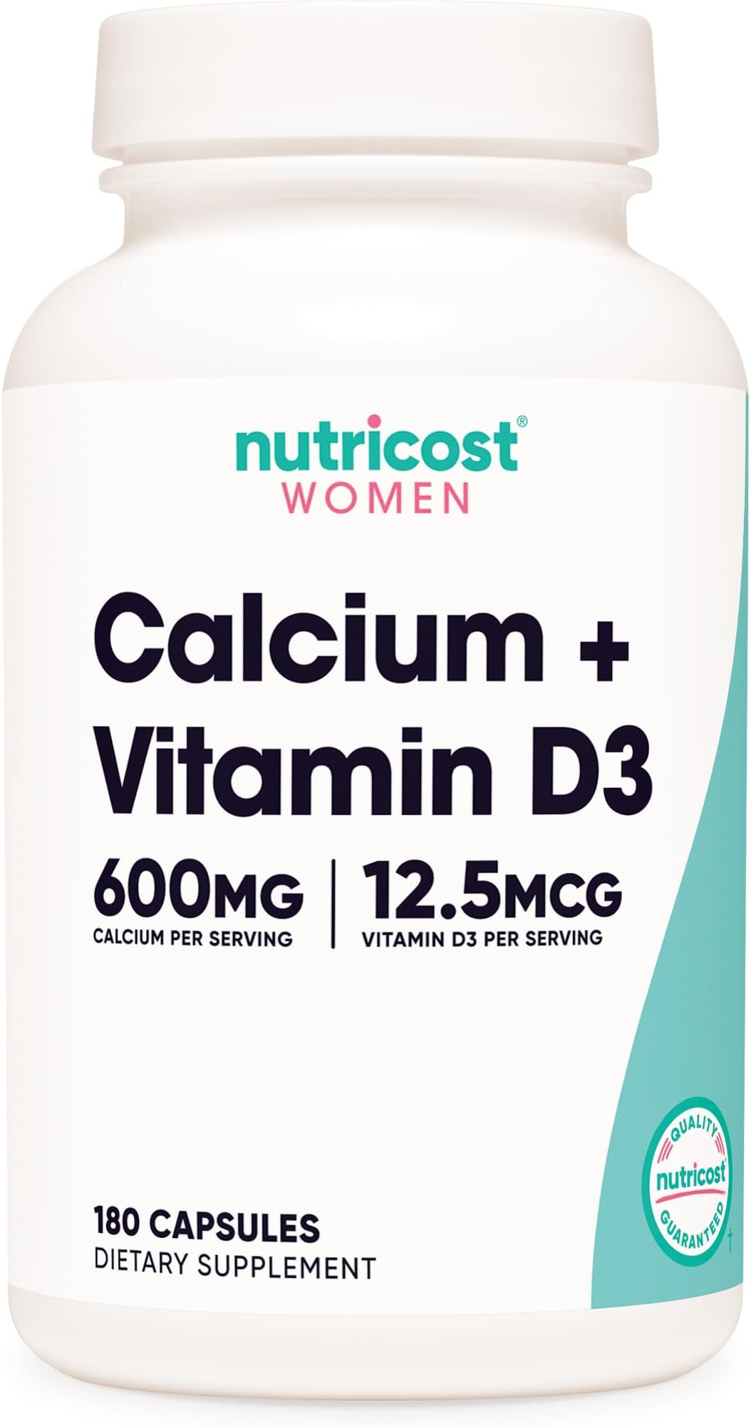 Amazon.com: Nutricost Calcium (600mg) + Vitamin D3 (12.5mcg) for Women ...
