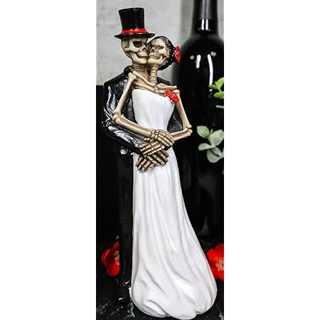 Amazon.com: Ebros Love Never Dies Eternal Wedding Skeletons in Bridal Gown and Tuxedo Figurine ...