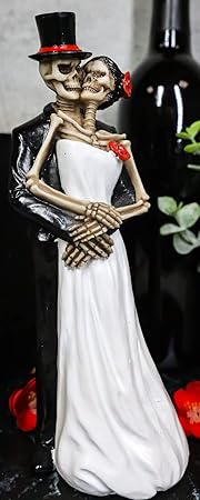 Amazon.com: Ebros Love Never Dies Eternal Wedding Skeletons in Bridal Gown and Tuxedo Figurine ...