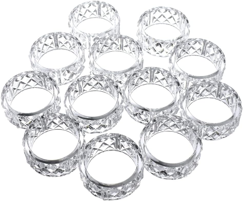 Amazon.com: Clear Crystal Plastic Napkin Holder Rings 12 Pieces 2 inch ...