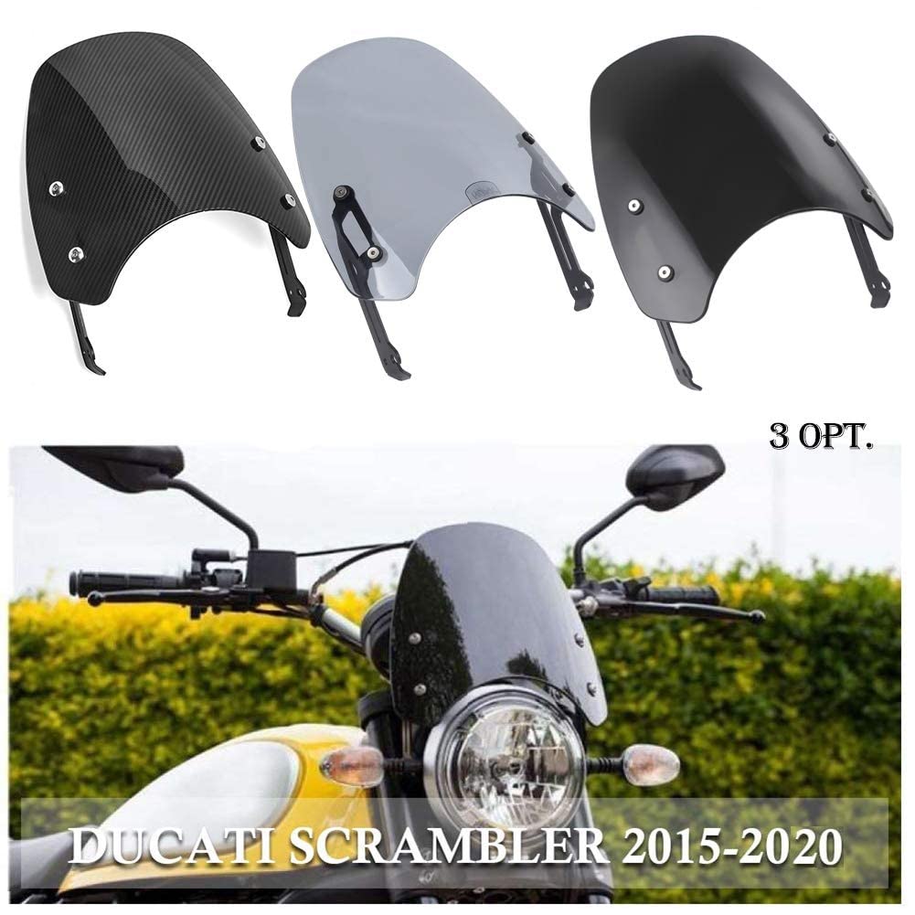 windshield Ducati Scrambler都市エンドゥーロ2015ブラックカーボンのためのプイグフロントガラスレトロ PUIG ...