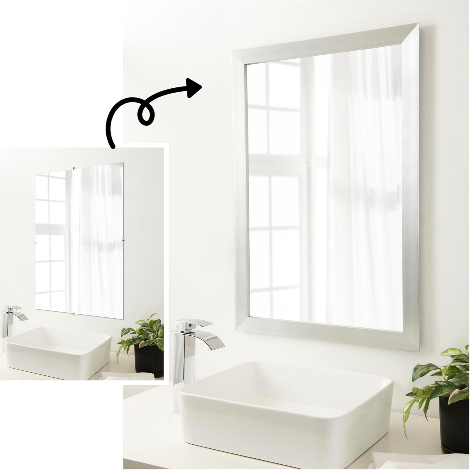 Amazon.com: Amanti Art Mirror Makeover 16x24 Bathroom Mirror Frame ...