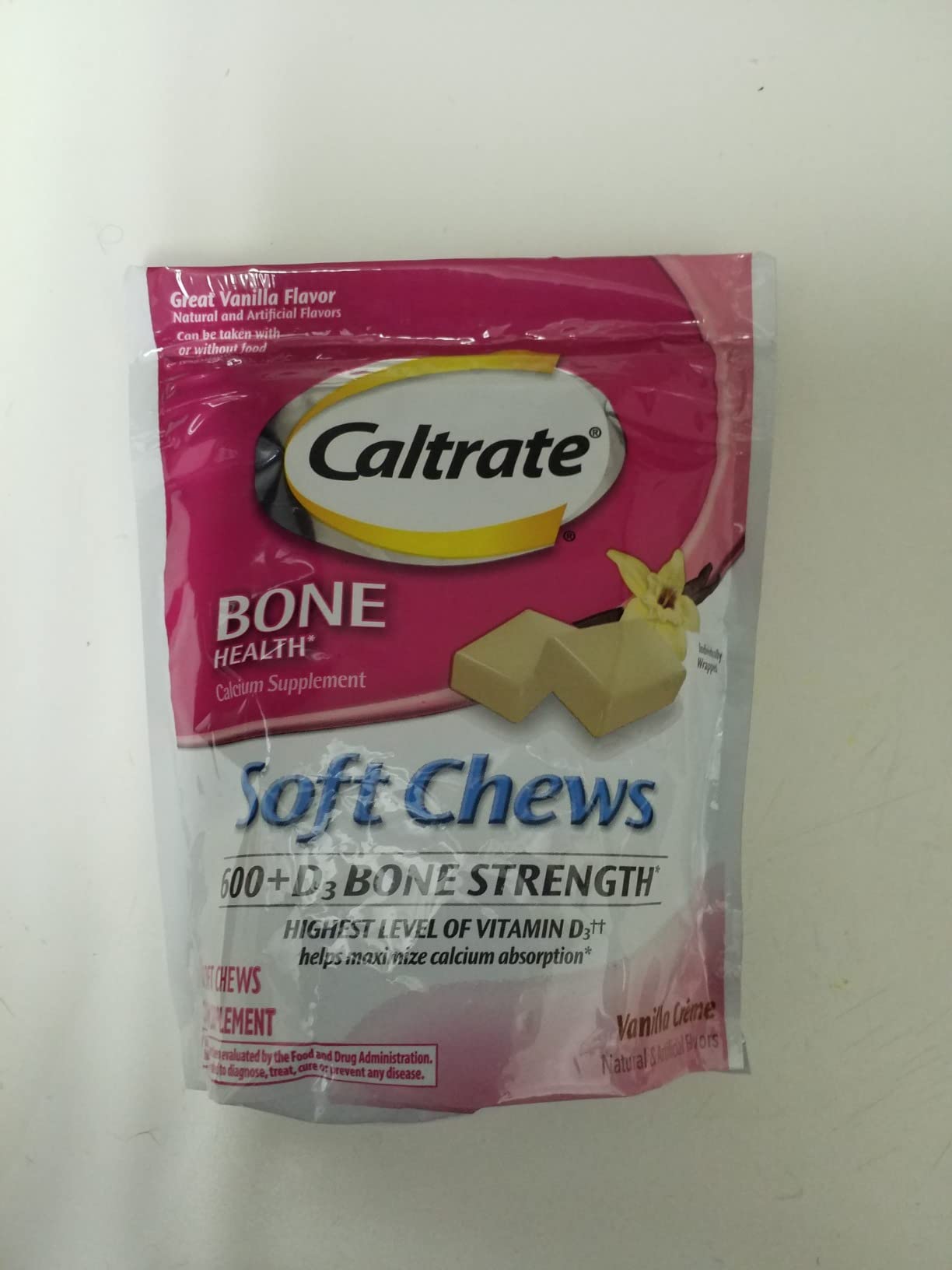 Amazon.com: Caltrate Calcium and Vitamin D, Soft Chews, Vanilla Creme ...