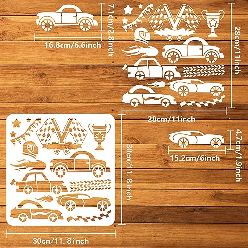 FINGERINSPIRE Racing Car Painting Stencil 30x30cm Large Trophy Stars ...