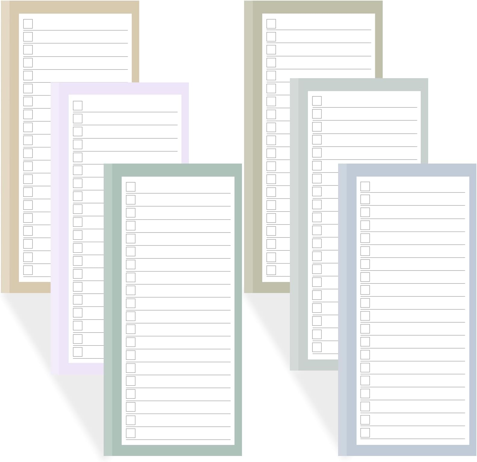 6 Pack Magnetic Notepads for Refrigerator, Grocery List Magnet Pad for ...