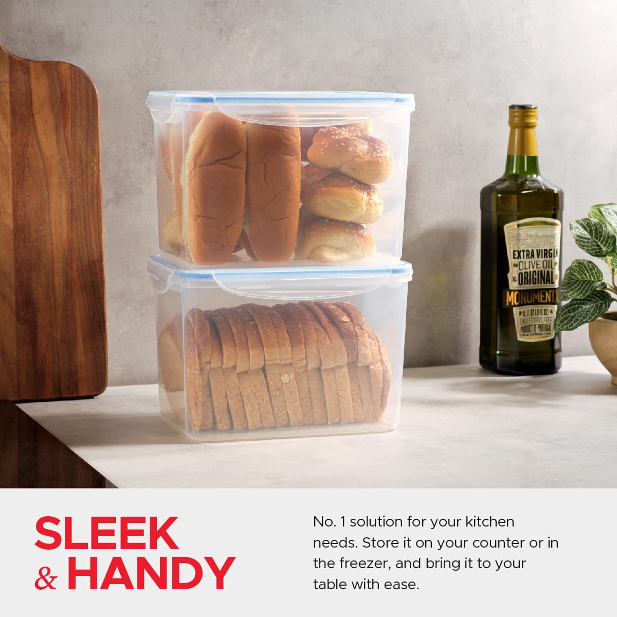 Snapklik.com : Tafura Bread Container - BPA Free Plastic Bread Box ...