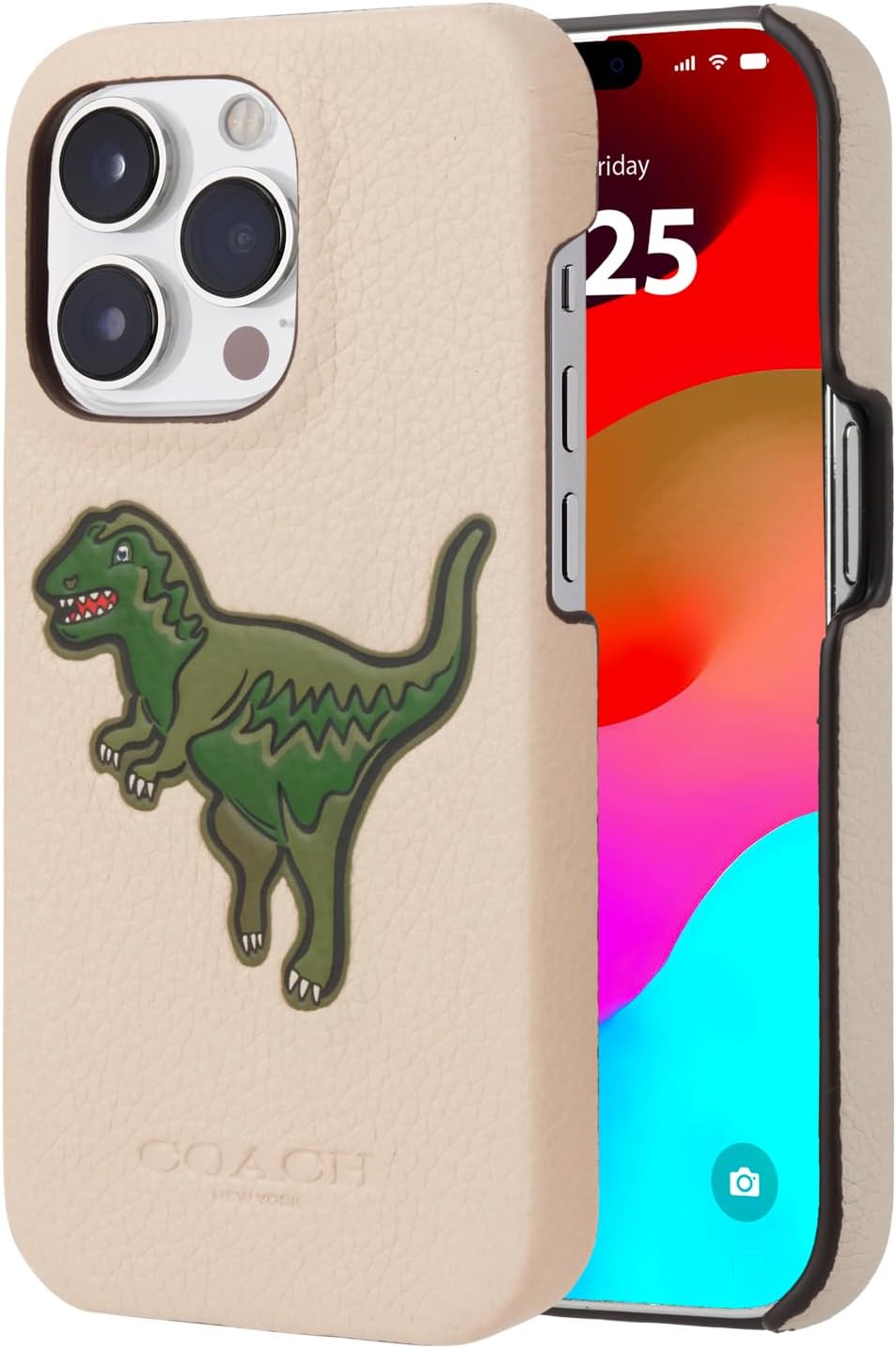 Amazon.com: Coach Genuine Debossed Pebbled Leather Slim Wrap iPhone 14 ...