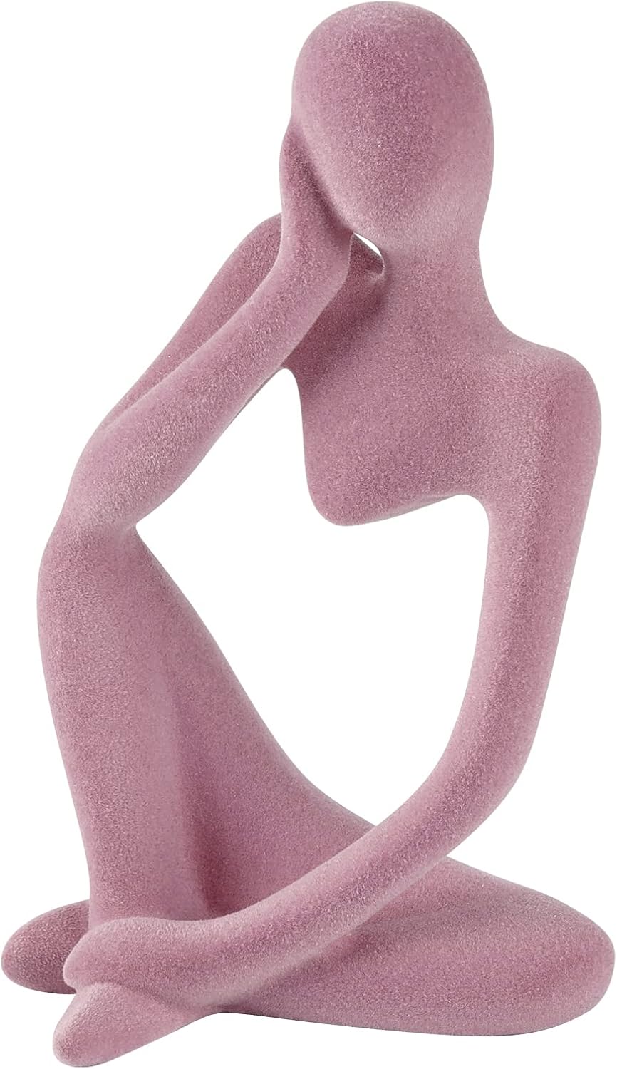 Amazon.com: FAIRYBIRD Abstract Thinker Statue Pink Home Decorations for ...