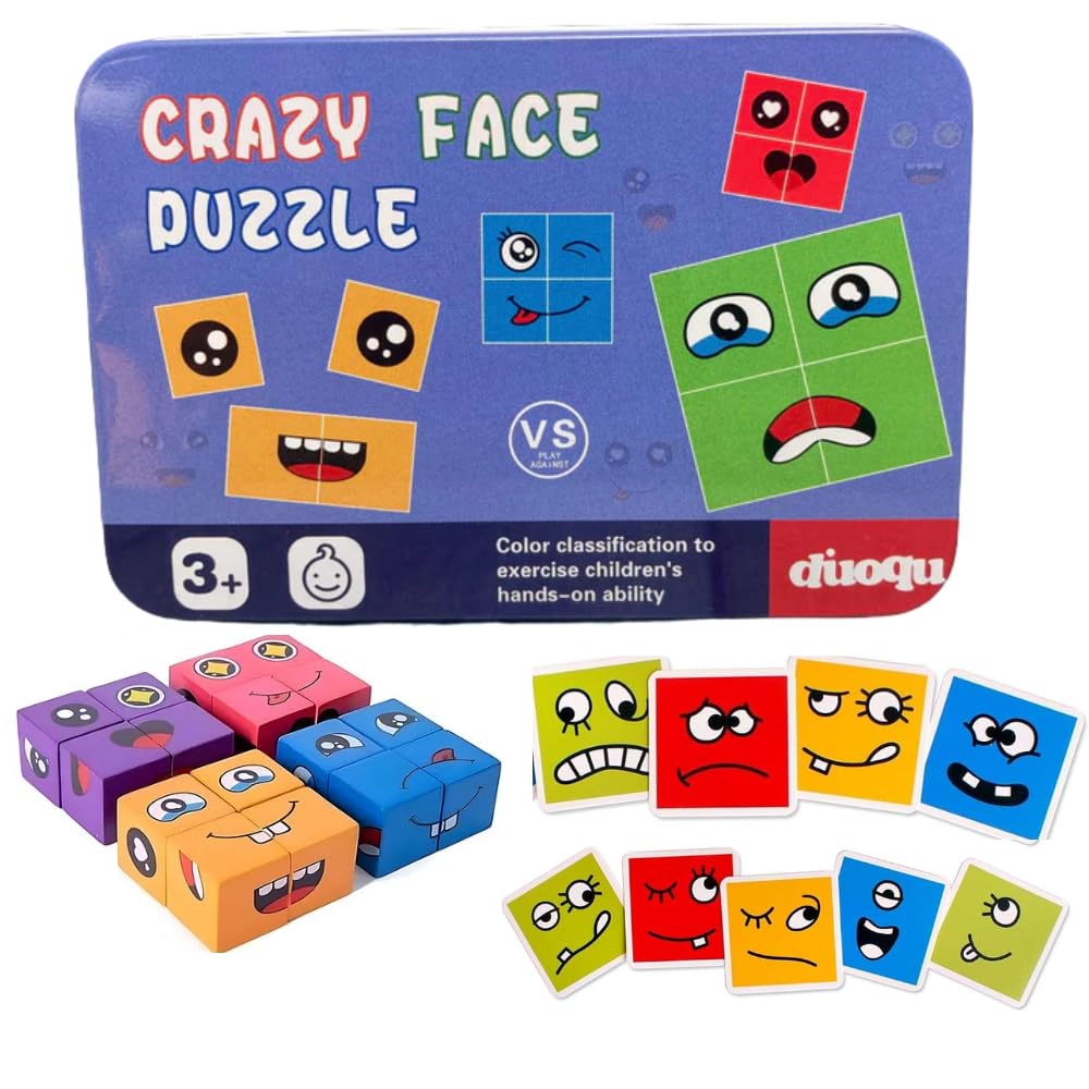 Kids Face Changing Magic Cube Puzzle for Kids, Rubik’s Cube Face ...