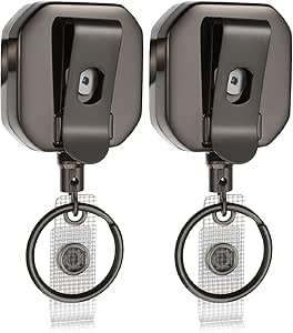 Amazon.com : Dimeho 2Pack Retractable Keychain, Heavy Duty Badge Holder ...