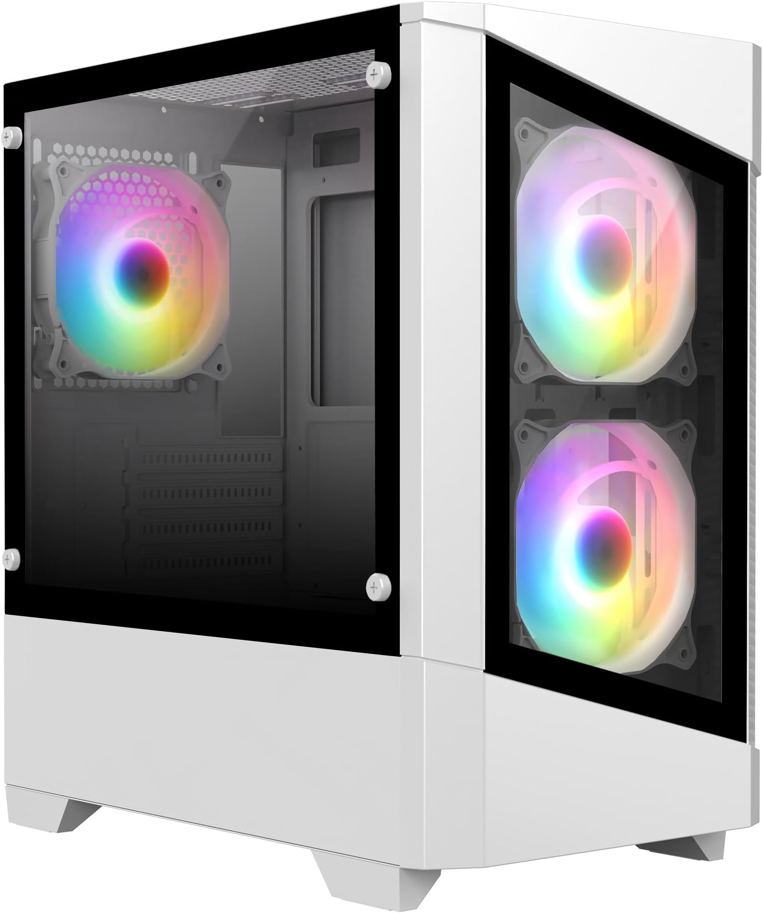 CiT Level 1 Micro-ATX PC Gaming Case M/ATX with 30% Tint On Tempered ...