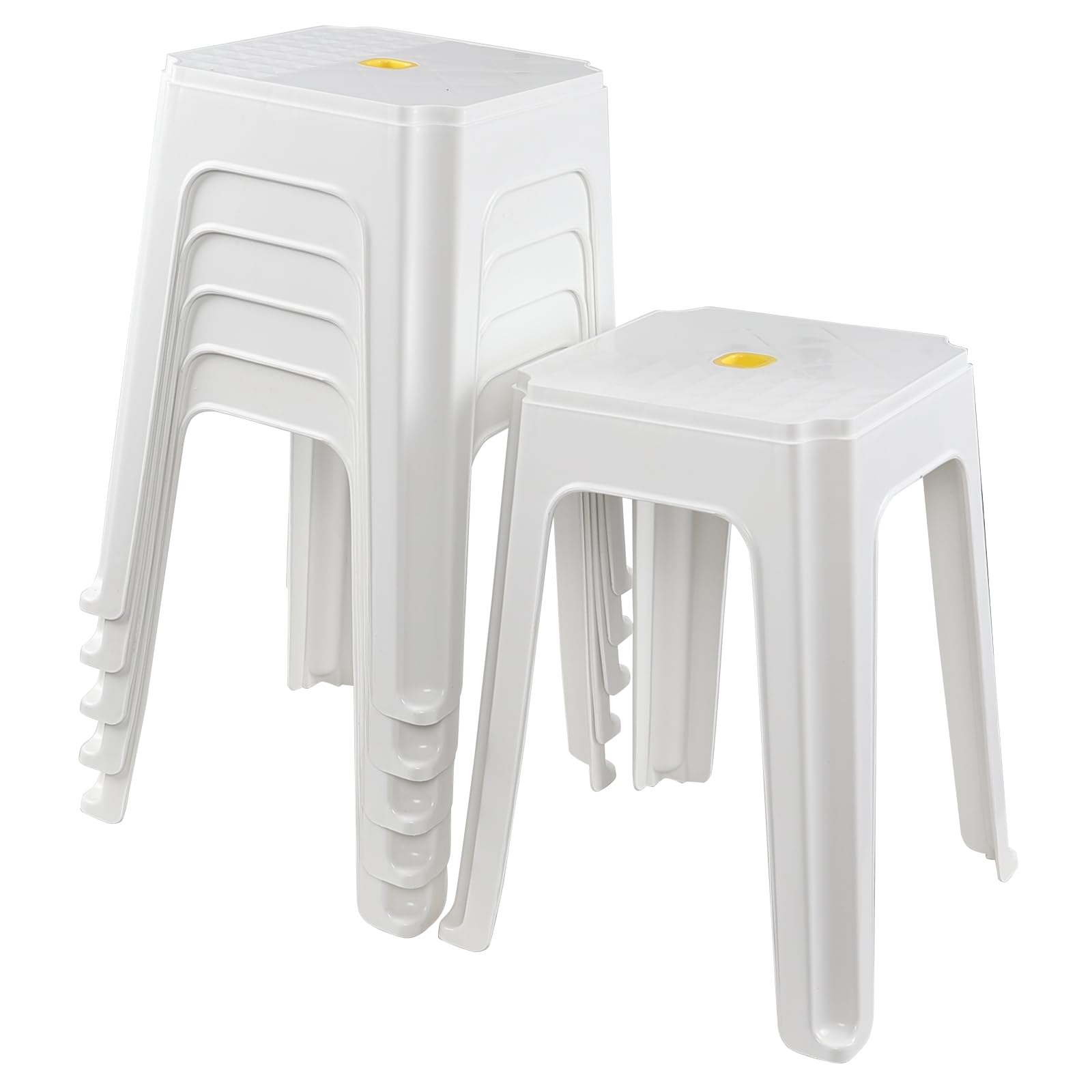 Amazon.com: Pekky 18.6 Inch High Stool Chair Set of 6, Plastic Square ...