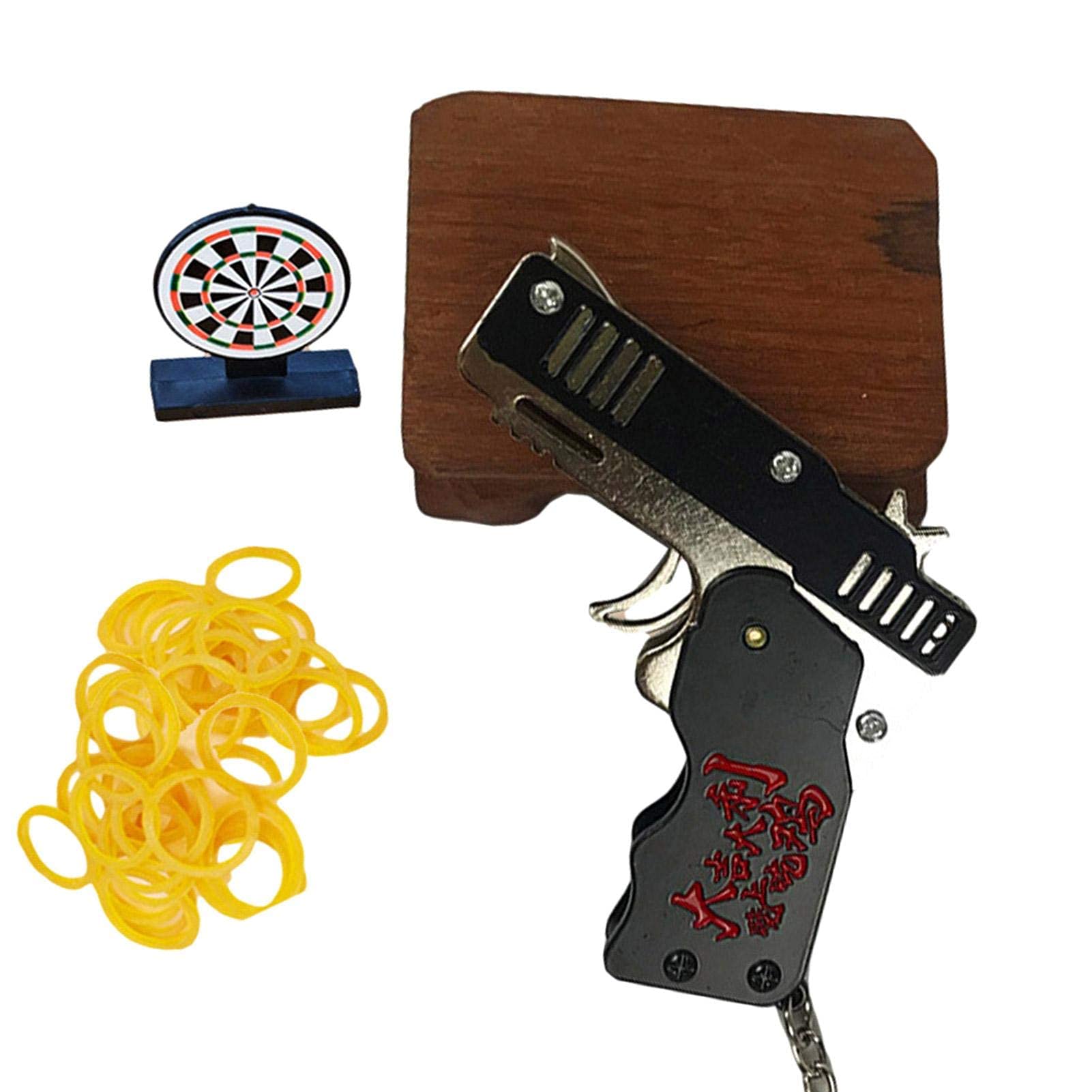 Spdbank Rubber Band Gun Toy Mini Metal Folding Rubber Gun | Desertcart ...