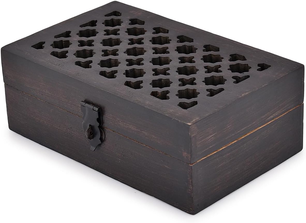 Amazon.com: NIRMAN Mango Wood Decorative Wooden Box with Hinged Lid ...