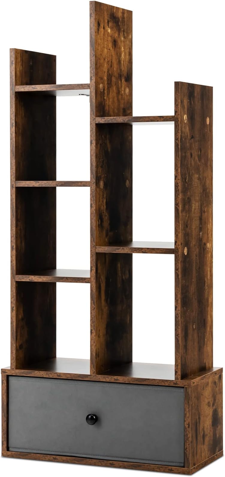 COSTWAY Tree Bookshelf, 7/12-Tier Wooden Bookcase Storage Shelving Unit ...