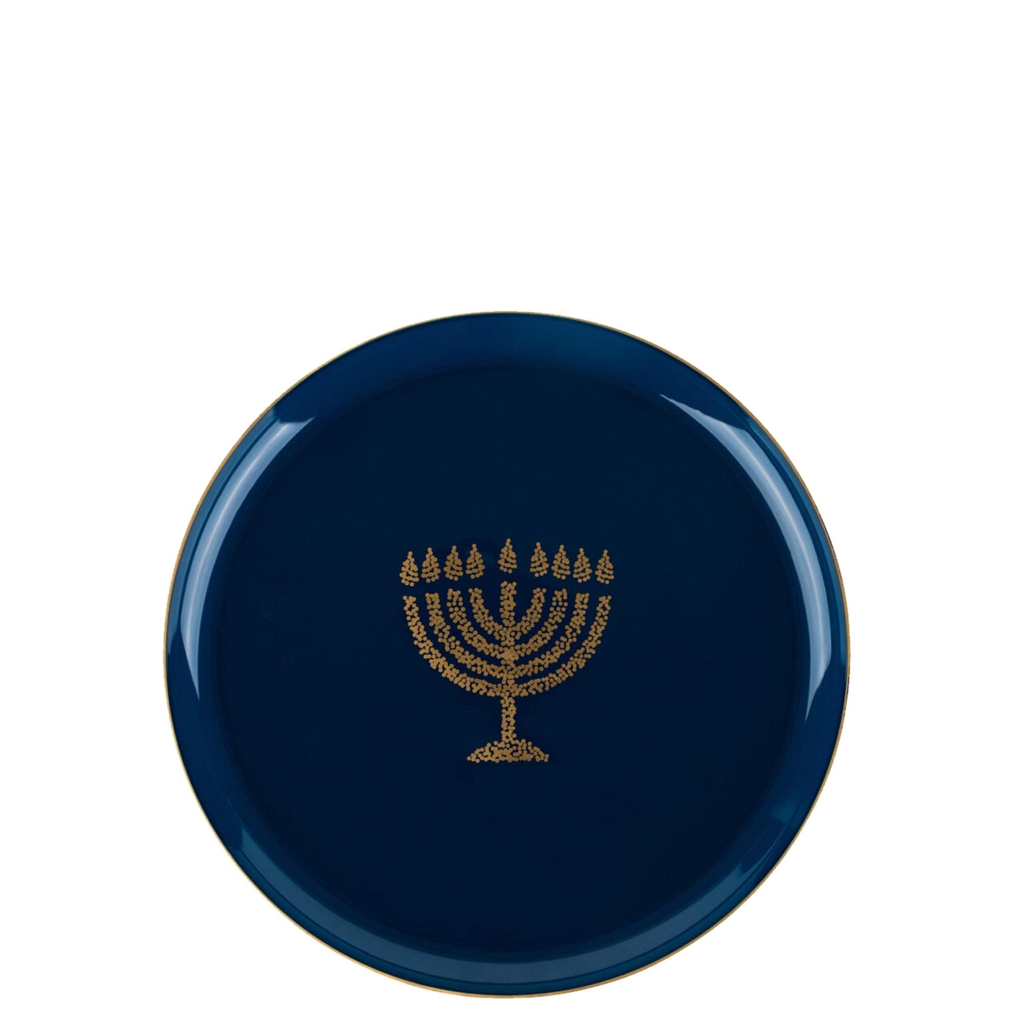 Amazon.com: EcoQuality 6.3" inch Round Plastic Plates Blue Hanukkah ...