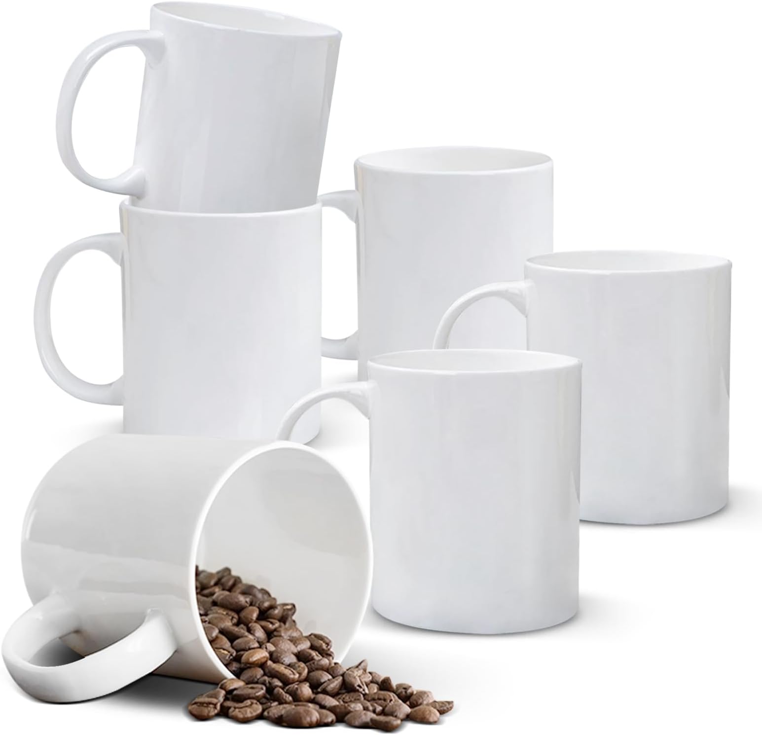 Amazon.com: MALACASA Coffee Mugs Set of 6, Porcelain 18 oz Mugs Set ...