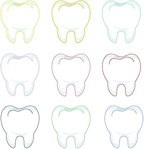 Amazon.com: Tooth Cutouts Cardboard Teeth Shape Classroom Bulletin ...