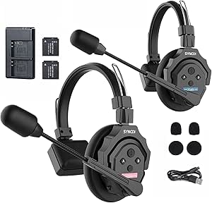 Keenous SYNCO XTALK X2 Wireless Intercom Headset System 2.4GHz 1148ft ...