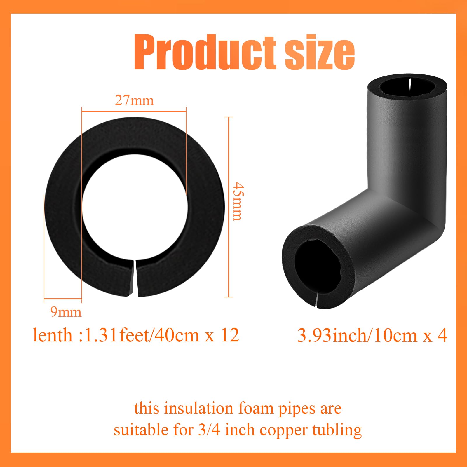 Frienda 16 Pack Pipe Insulation Foam Tube Kit, Include 12 Soft Pipe ...