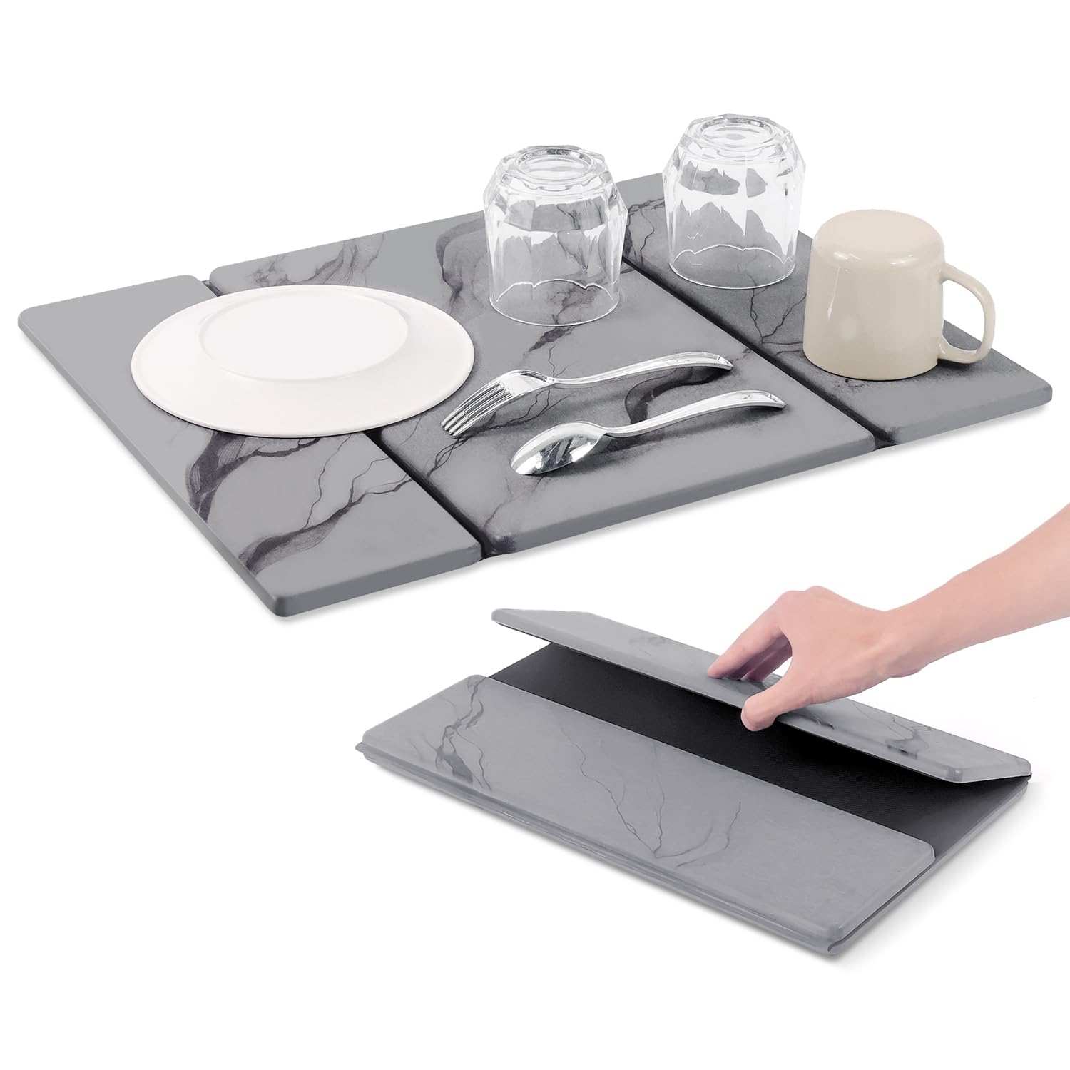 Meegoo Large Stone Drying Mat for Kitchen Counter, Quick Dry Stone Mat ...