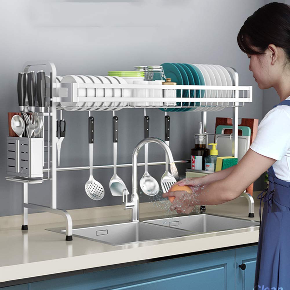 Buy Multi-Use Stainless Steel Dishes Rack Single Dual Sink Drain Rack ...