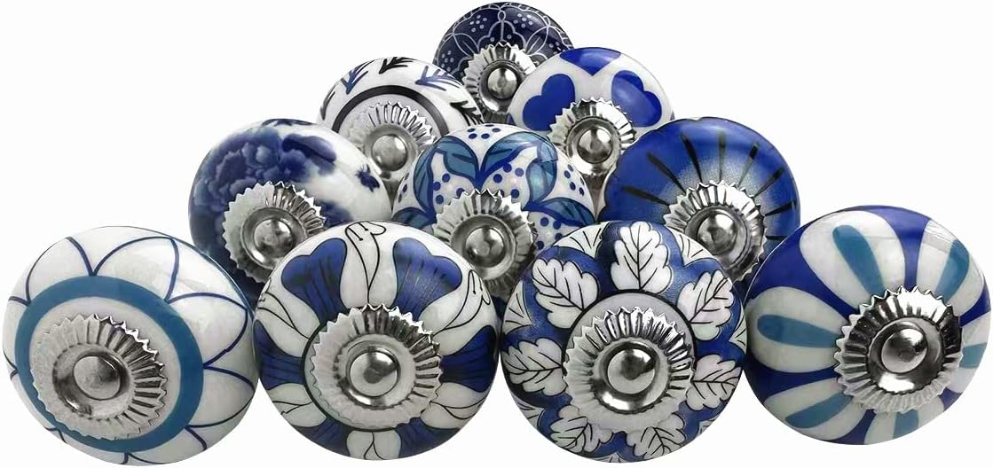 FISHSHOP Pomelli in Ceramica,10 Pezzi Pomelli Rotondi in Ceramica ...