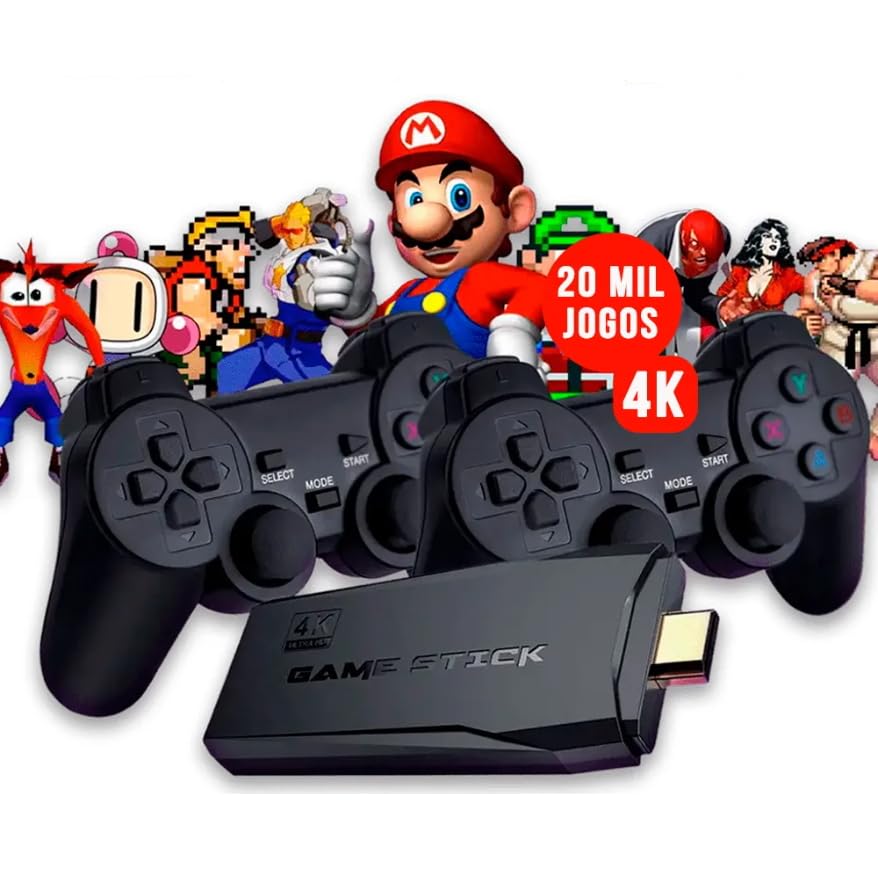 Game stick 4k atualizado 20.000 jogos Smart Video game TV Stick , Game ...