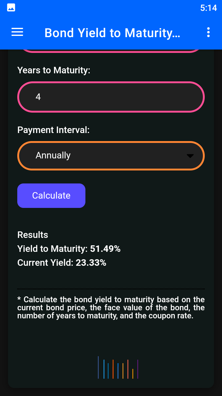 Bond Yield to Maturity Calculator - App on the Amazon Appstore