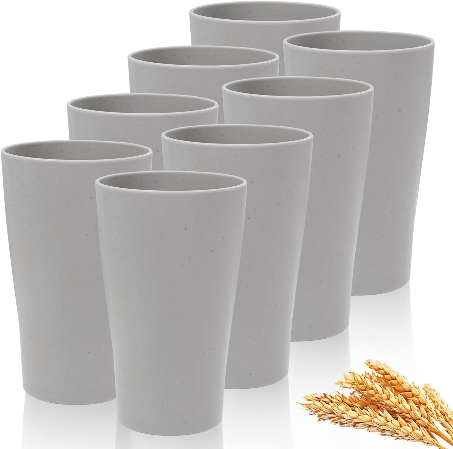 Amazon.com | Skylety 20 Pcs Wheat Straw Cups 20 oz Unbreakable Drinking ...