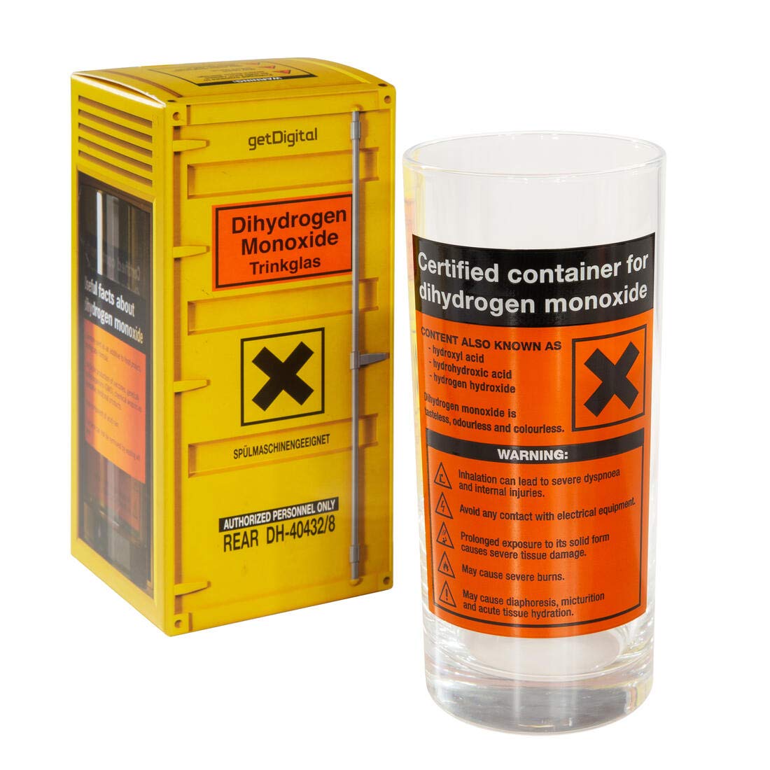 Getdigital Dihydrogen Monoxide H2o Drinking Glass Funny Science Glass ...