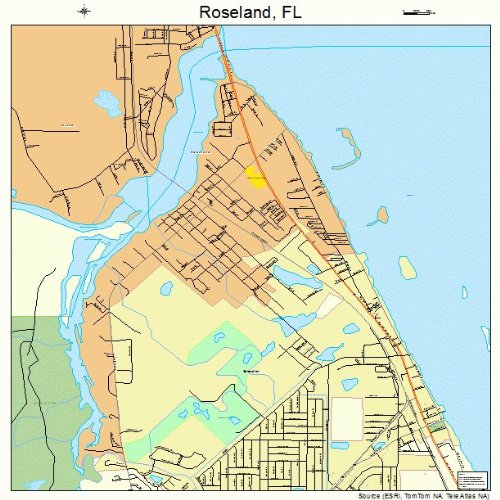 Large Street & Road Map of Roseland, Florida FL - Printed poster size ...