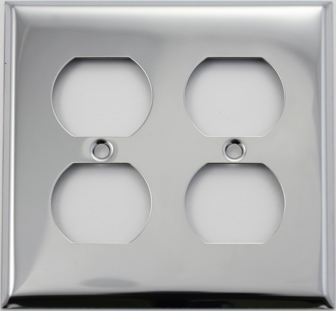 Stainless Steel 2 Gang Wall Plate - 2 Duplex Outlets - Amazon.com