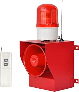 Amazon.com: 500m Remote Control Alarm Siren 130dB Sound Light Alarm ...