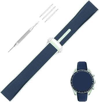 Topuly Replacement Rubber Watch Strap for Omega X Swatch Moonswatch ...