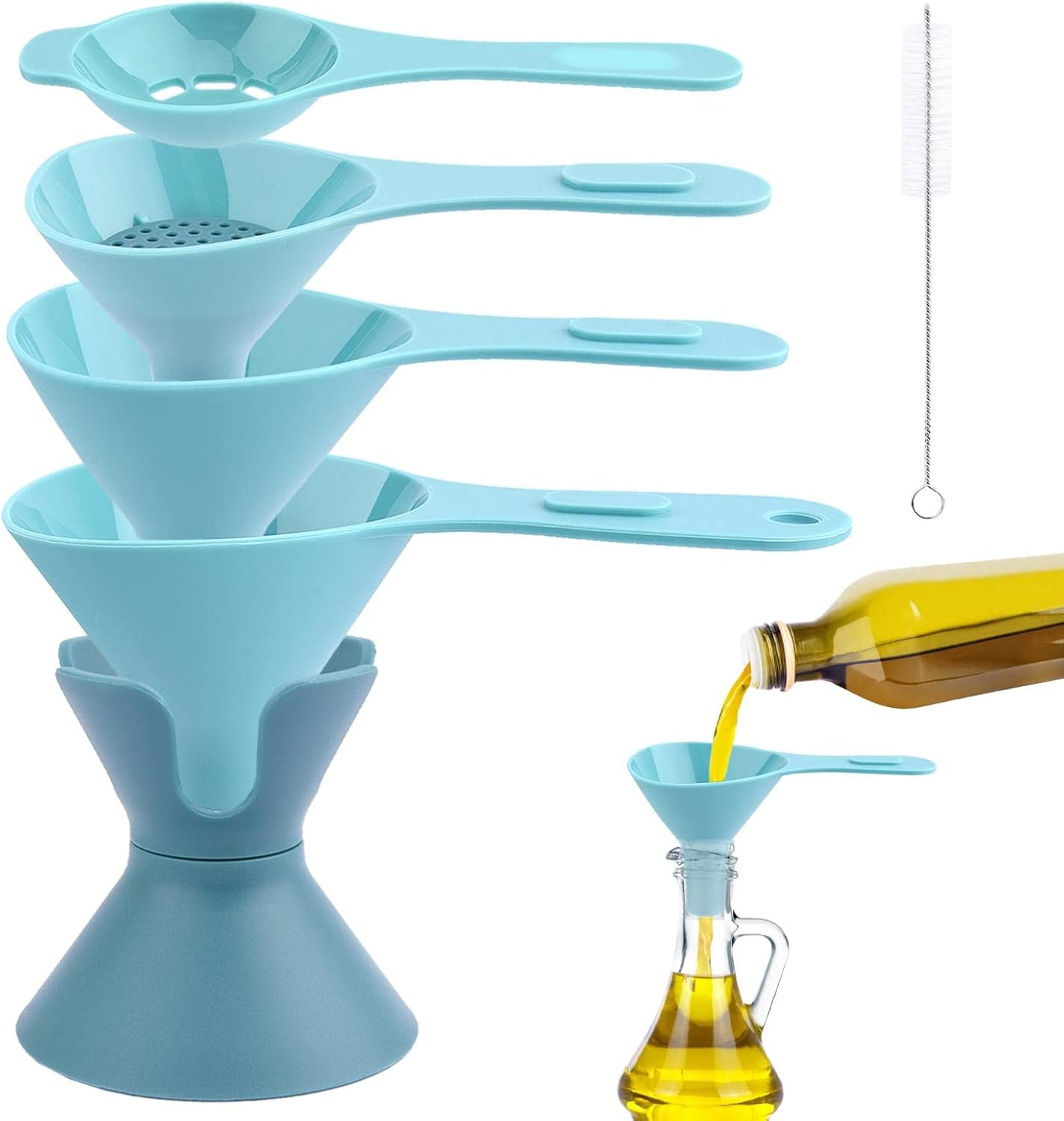 Amazon.com: Kitchen Funnels for Filling Bottles, 6 in 1Food Grade Wide ...
