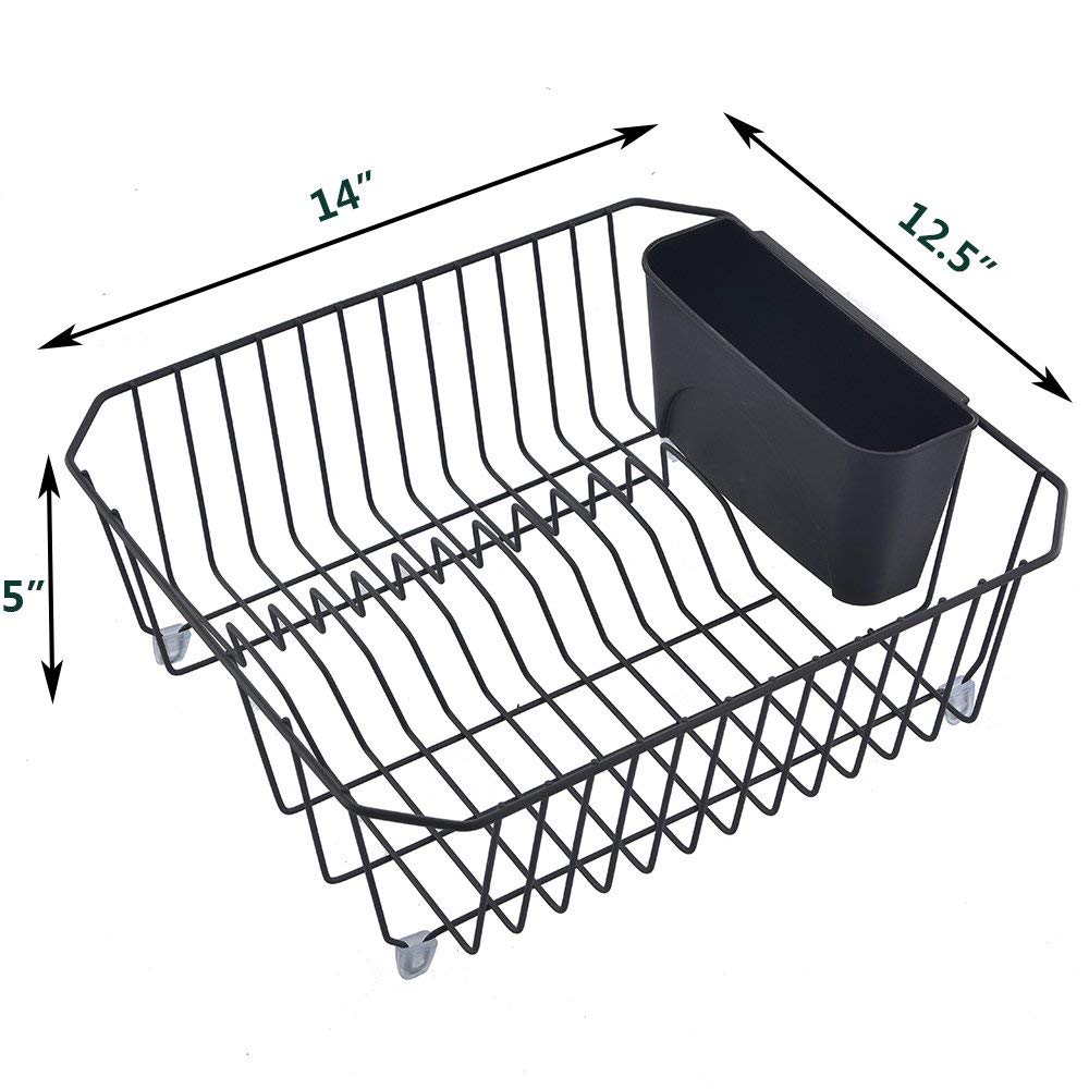 IKEBANA Black Commercial Small Wire Kitchen Dish Rack, Kitchen in-Sink ...